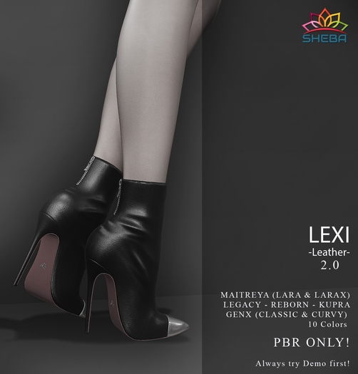 Second Life Marketplace - [Sheba] Lexi Boots *Leather 2.0 Demo